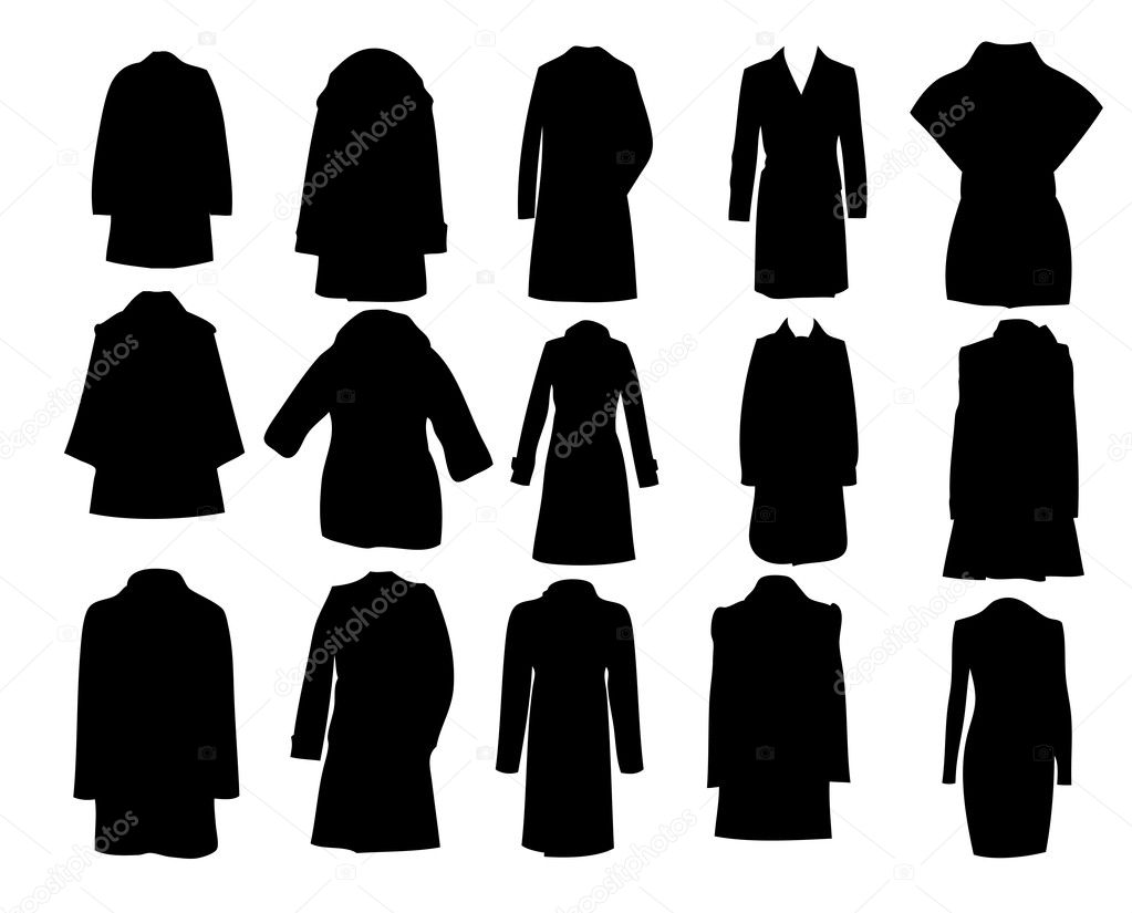 Silhouette Coats Vector Illustration Eps10 — Stock Vector © Oleggankod