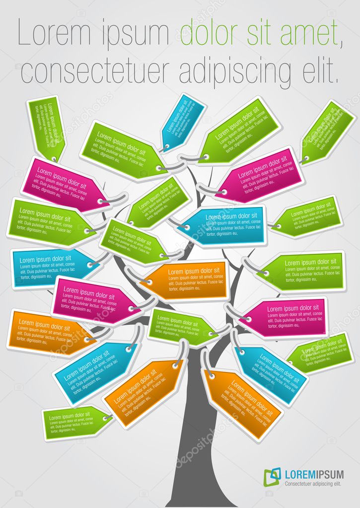 Tree with labels Stock Vector Image by ©deniscristo #13750887