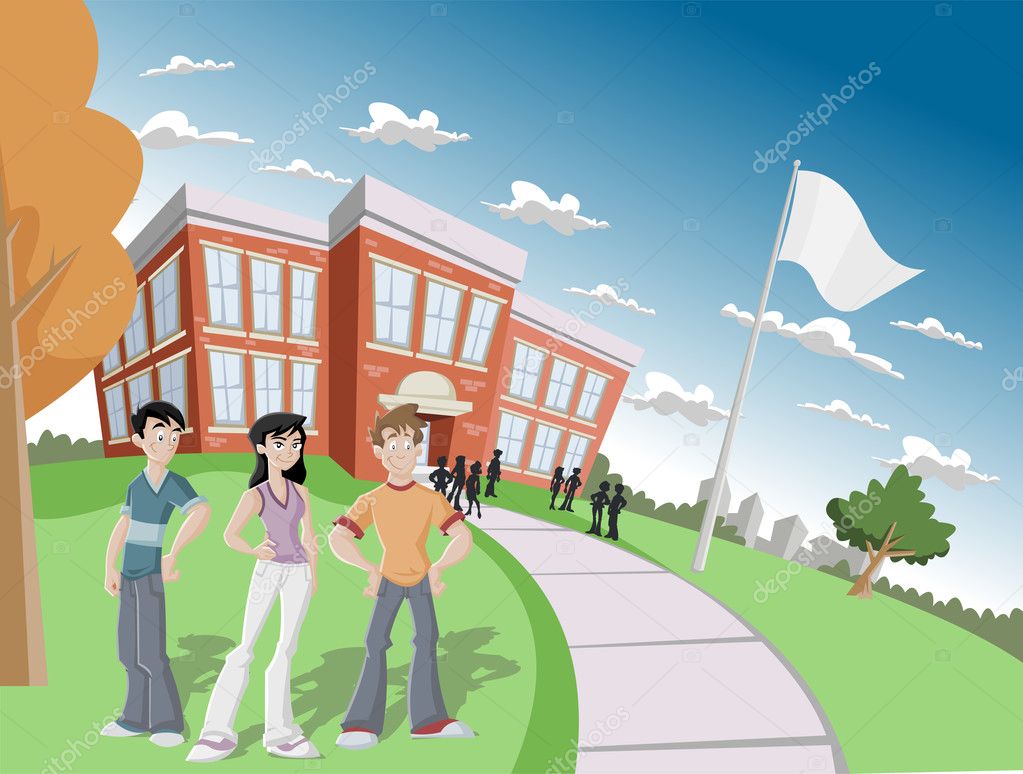 Estudiantes en la escuela Vector de stock por ©deniscristo 13783460