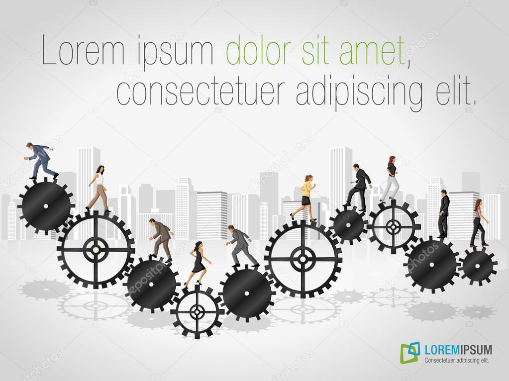 Business man over machine gear wheel Stock Vector Image by ©deniscristo ...