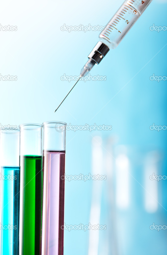 Test tubes and syringe Stock Photo by ©Frisotop 36784241