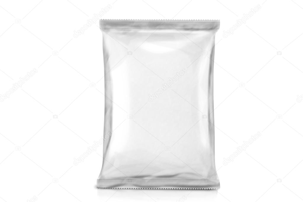 Embalaje de bolsa en blanco único. Paquete de papel de aluminio. Metal ...