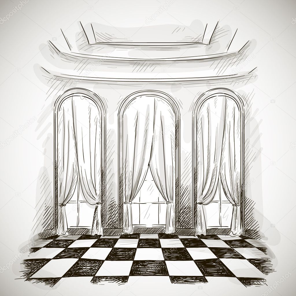 Esquisse d'une salle de bal classique image vectorielle par kamenuka ...