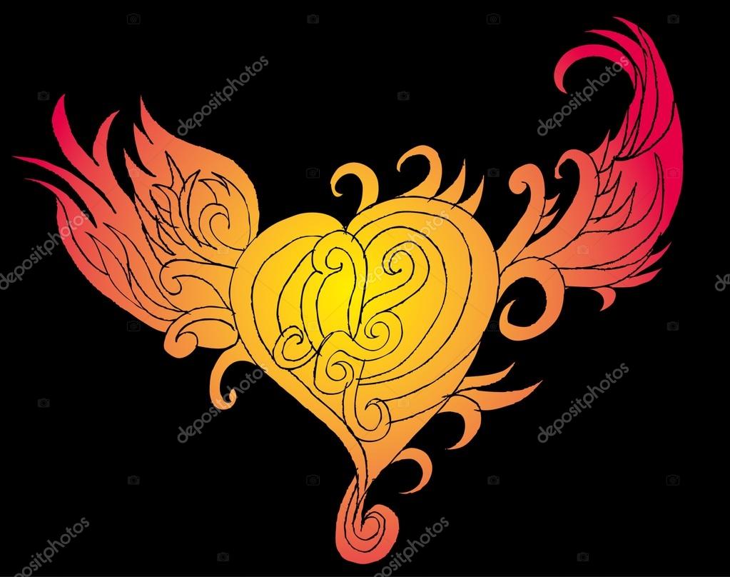 Tribal tattoo hand drawing heart vector art — Stock Vector © a1vector ...