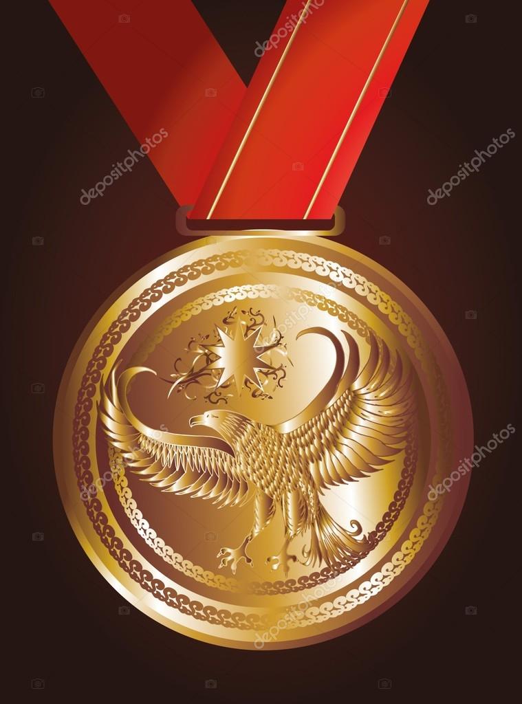 Red ribbon gold medal vector art Stock Vector Image by ©a1vector #31858947