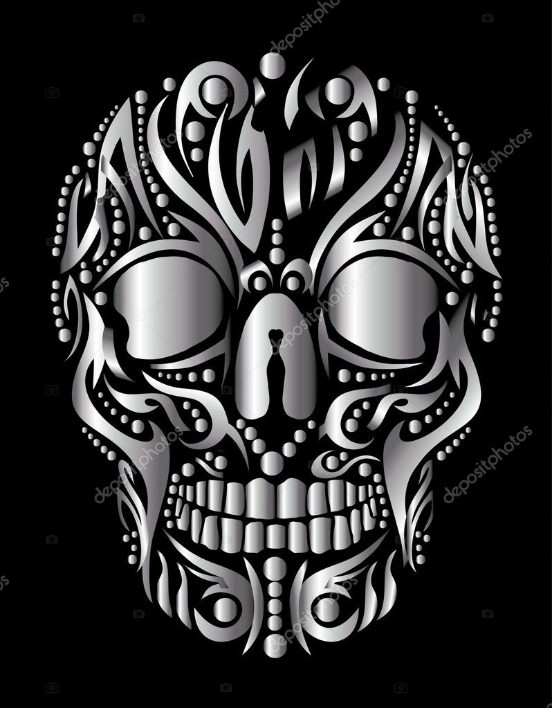 Tattoo tribal skull vector art — Stock Vector © a1vector #33942367