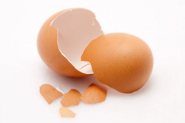 Open empty shell of an egg isolated on white background Stock Photo by ...
