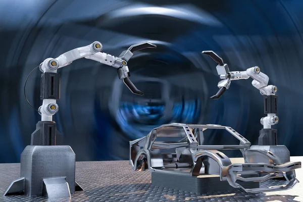 Car production processing service in factory robot hi tech. robotic AI ...