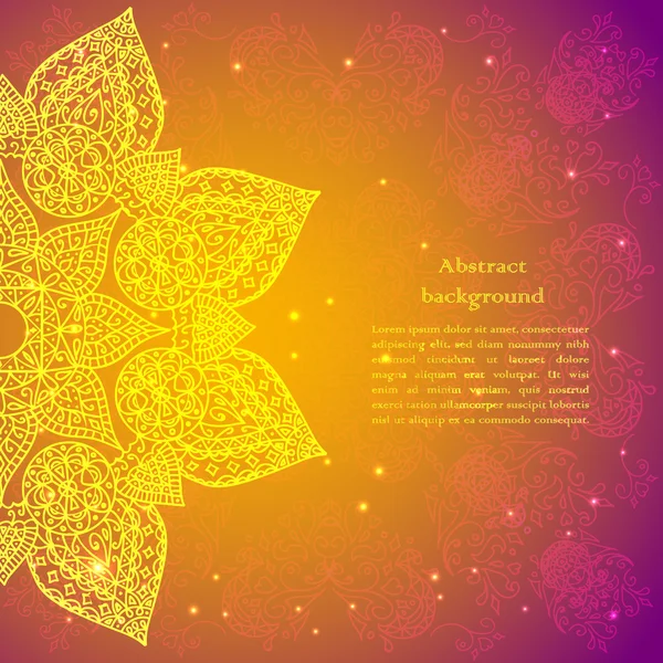 Golden ethnic indian background. — Stock Vector © Negotziant #27603935