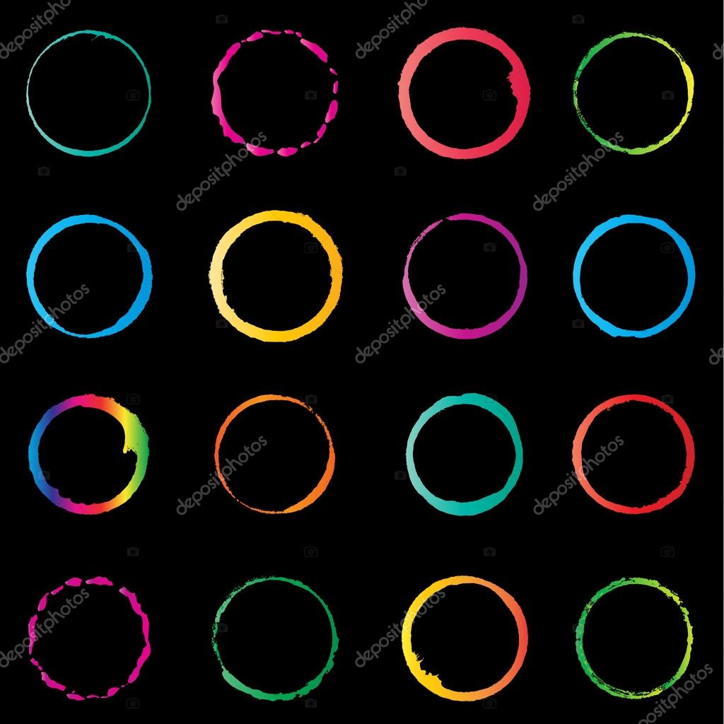 Set of vector circle icons on black background Stock Vector Image by ...
