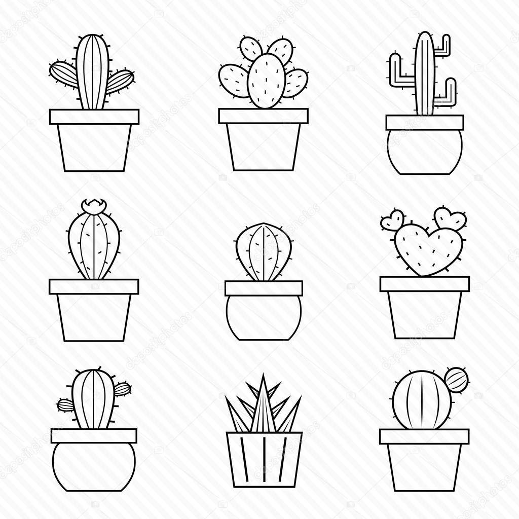 Set of vector cactus icons Stock Vector by ©yod67 30136331 Set of vector cactus icons Stock Vector by ©yod67 30136331