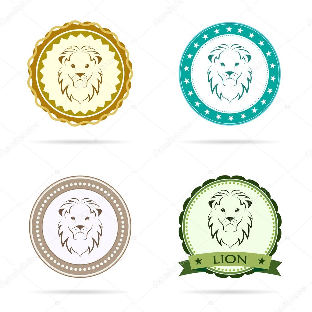 Set of vector lion label on white background Stock Vector Image by ...