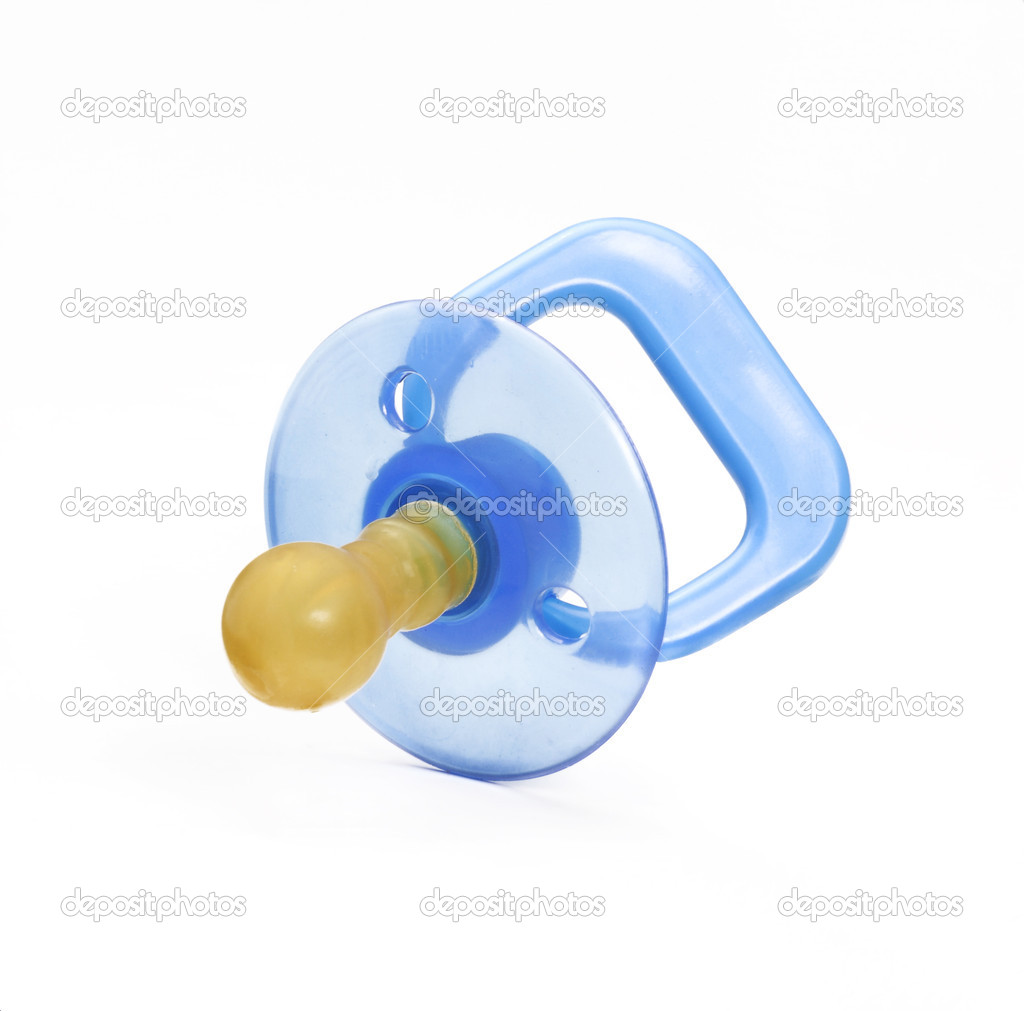 Blue pacifier isolated on white background. — Stock Photo ...