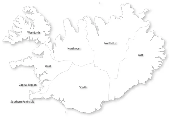 Simple vector map of Iceland with regions & cities — Stock Vector © geo ...
