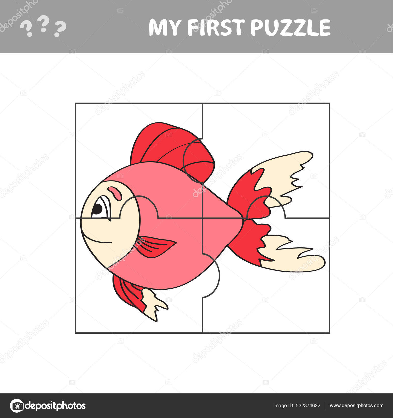 Fish in cartoon style, education game for the development of children ...