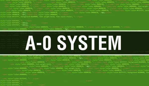 Sistema A-0 con fondo de tecnología digital de código binario. Fondo ...