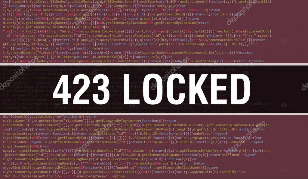 423 Cerrado con tecnología abstracta Fondo de código binario. Datos binarios digitales y ...