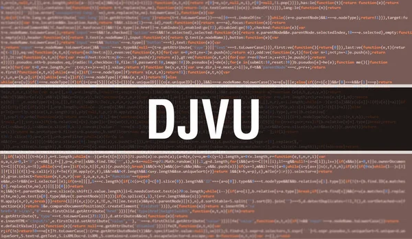 DjVu con texto de código java digital. Concepto vectorial de ...