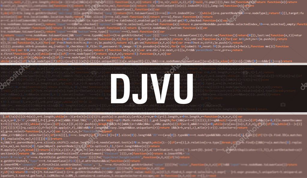 DjVu con texto de código java digital. Concepto vectorial de ...