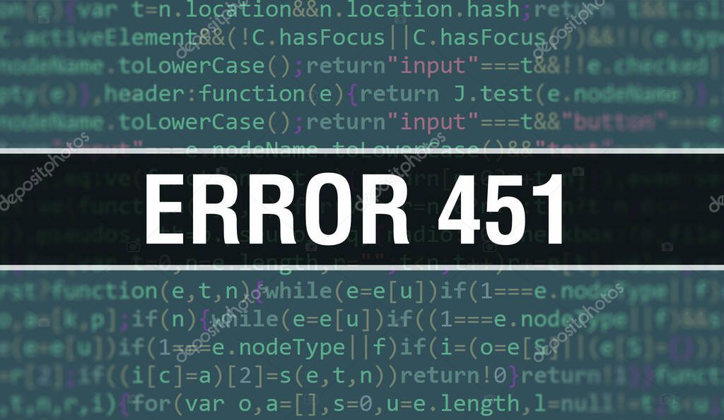 Concepto de error 451 con partes aleatorias del código de programa ...