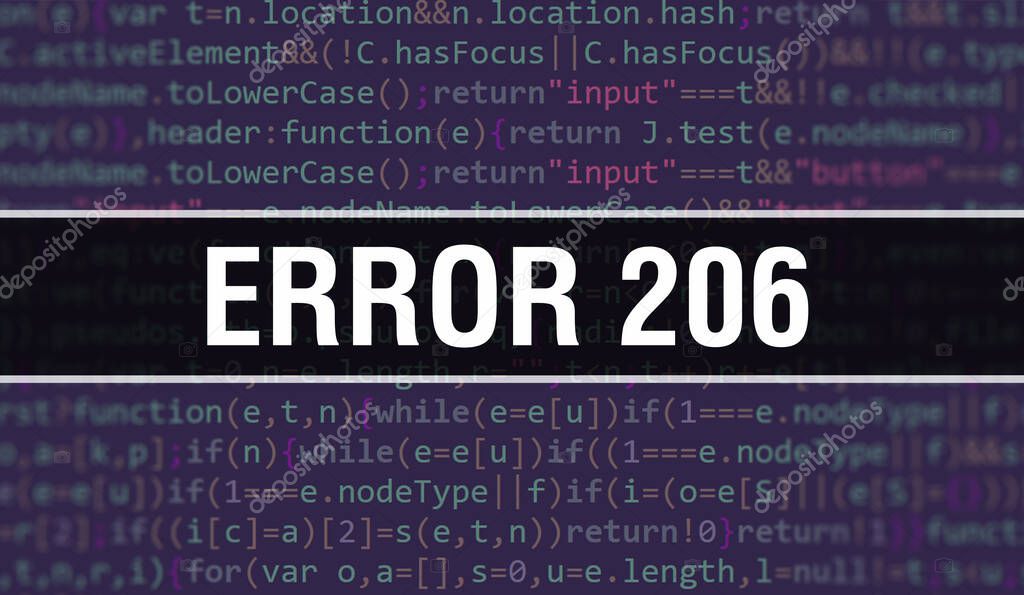 Concepto de error 206 con partes aleatorias del código de programa ...