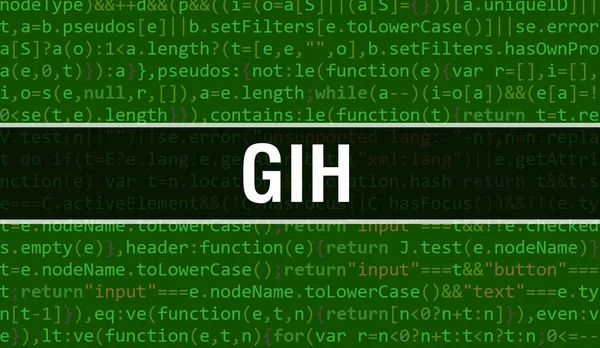 Texto de GIH escrito en Programming code abstract technology background ...