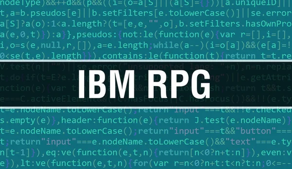 Concepto IBM RPG con partes aleatorias de código de programa.Texto IBM ...