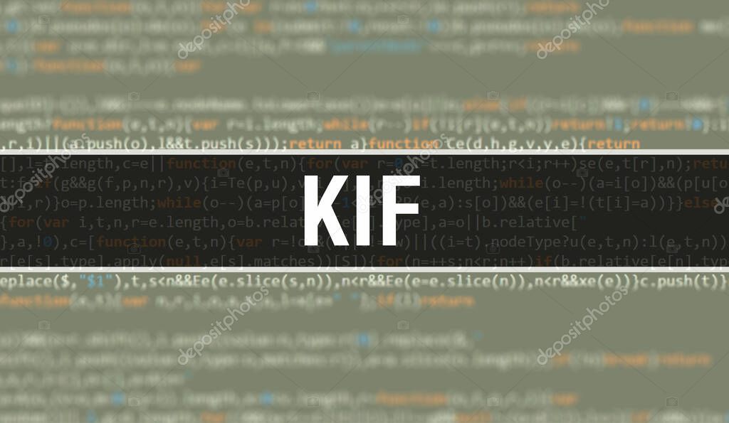Texto KIF escrito en Programming code abstract technology background of ...
