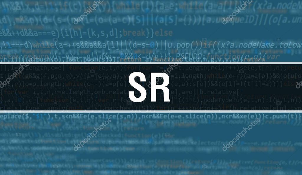 SR texto escrito en el código de programación abstracta tecnología de ...