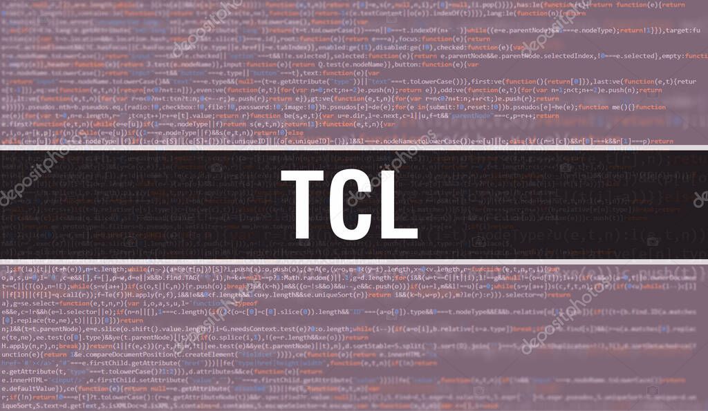Texto escrito en Tcl Programming código abstracto tecnología de fondo ...