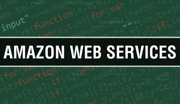Concepto de Amazon Web Services con partes aleatorias de código de ...