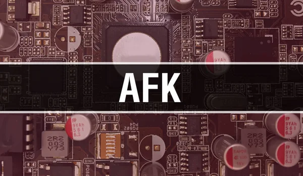 AFK concept illustration using Computer Chip in Circuit Board. AFK ...