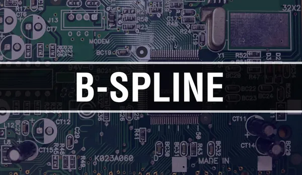 B-Spline text written on Circuit Board Electronic abstract technology ...