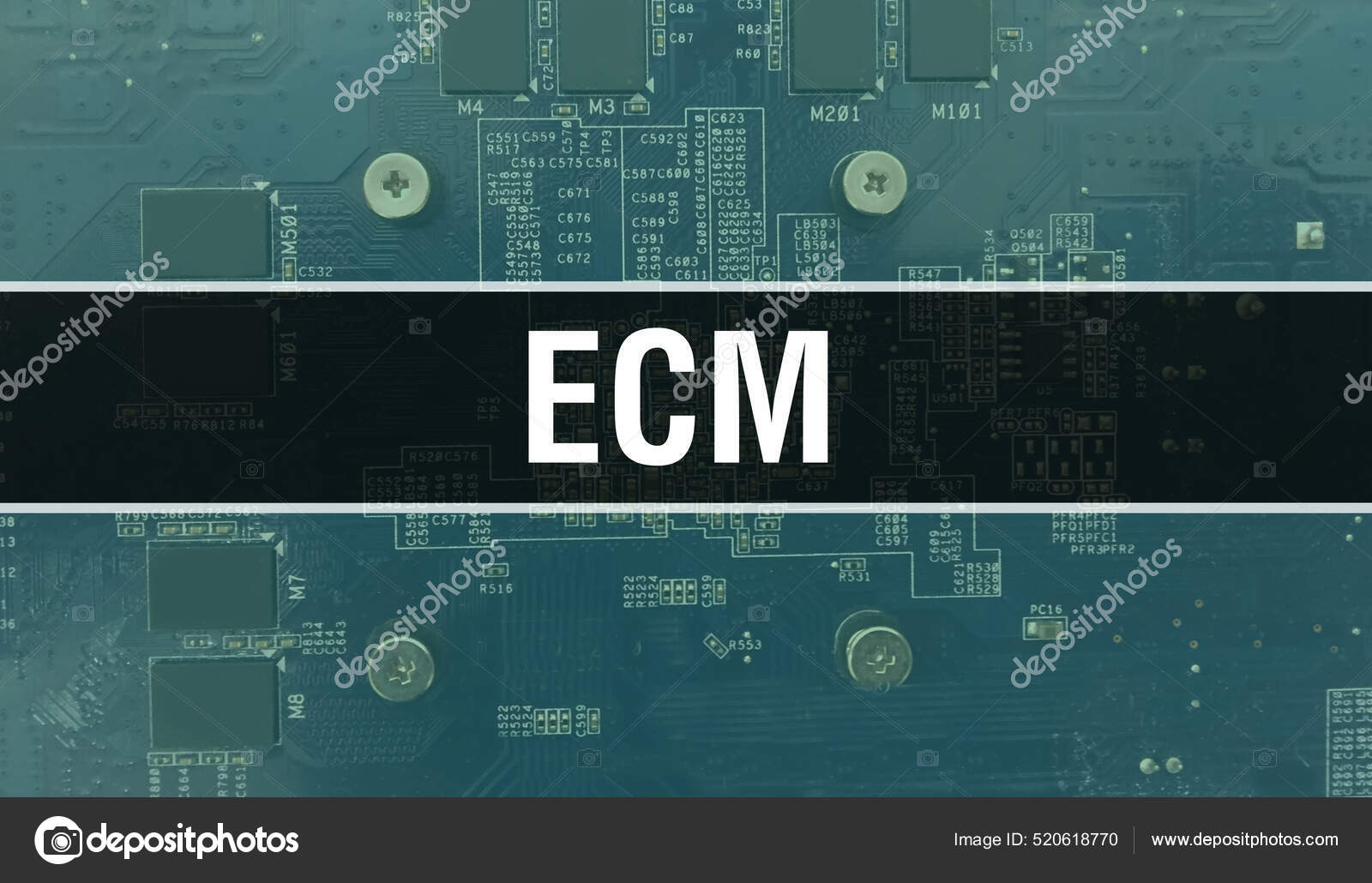 Ecm Concept Electronic Integrated Circuit Circuit Board Ecm Computer ...