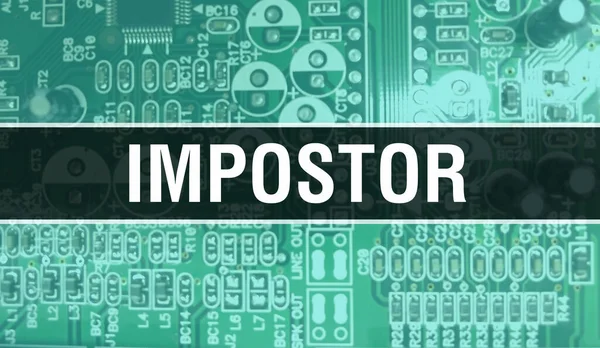 Impostor text written on Circuit Board Electronic abstract technology ...