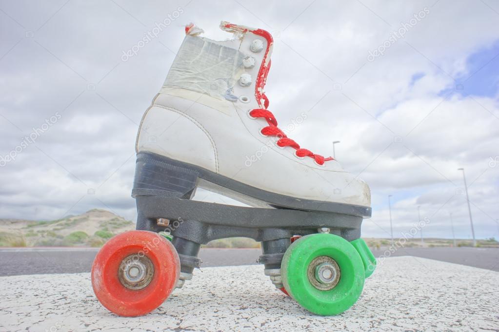 Old Vintage White Skate Boot — Stock Photo © underworld1 #40113313