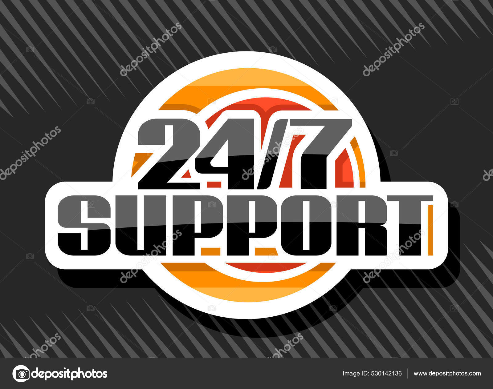 Vector Logo Support White Isolated Sticker Illustration Colorful ...