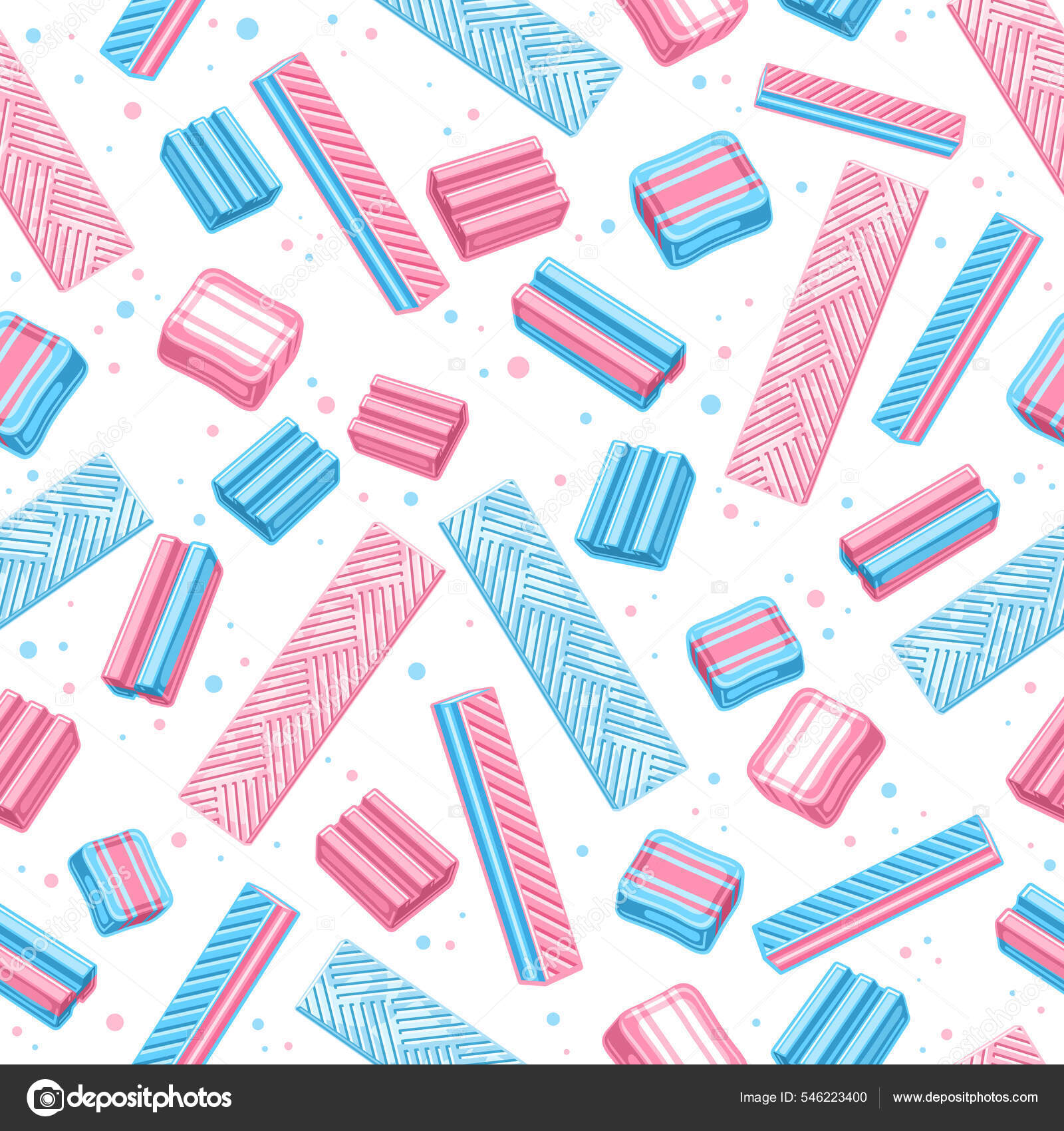 Vector Bubble Gum Seamless Pattern Square Repeating Bubblegum ...
