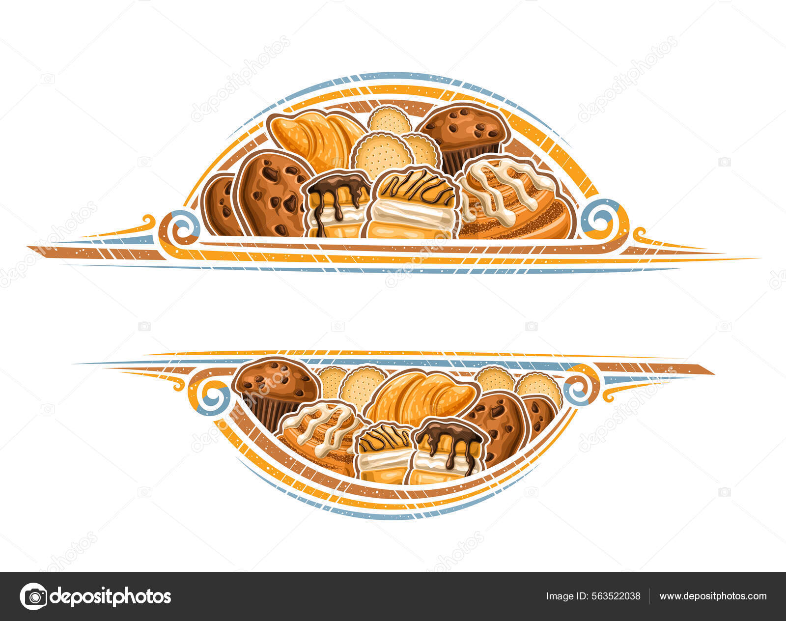 Vector Border Sweet Bakery Empty Copy Space Text Decorative Sign Stock ...