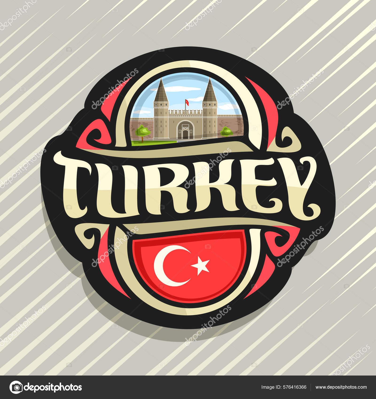 Vector Logo Turkey Country Fridge Magnet Turkish State Flag Original ...