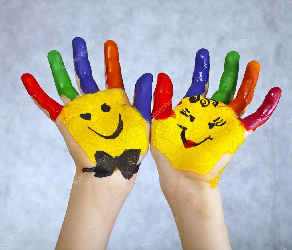 Hands Painted Children — Stock Photo © Madllen #25341485