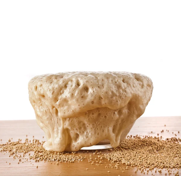 Rising Yeast Dough in glass bowl Stock Photo by ©Madllen 41480569