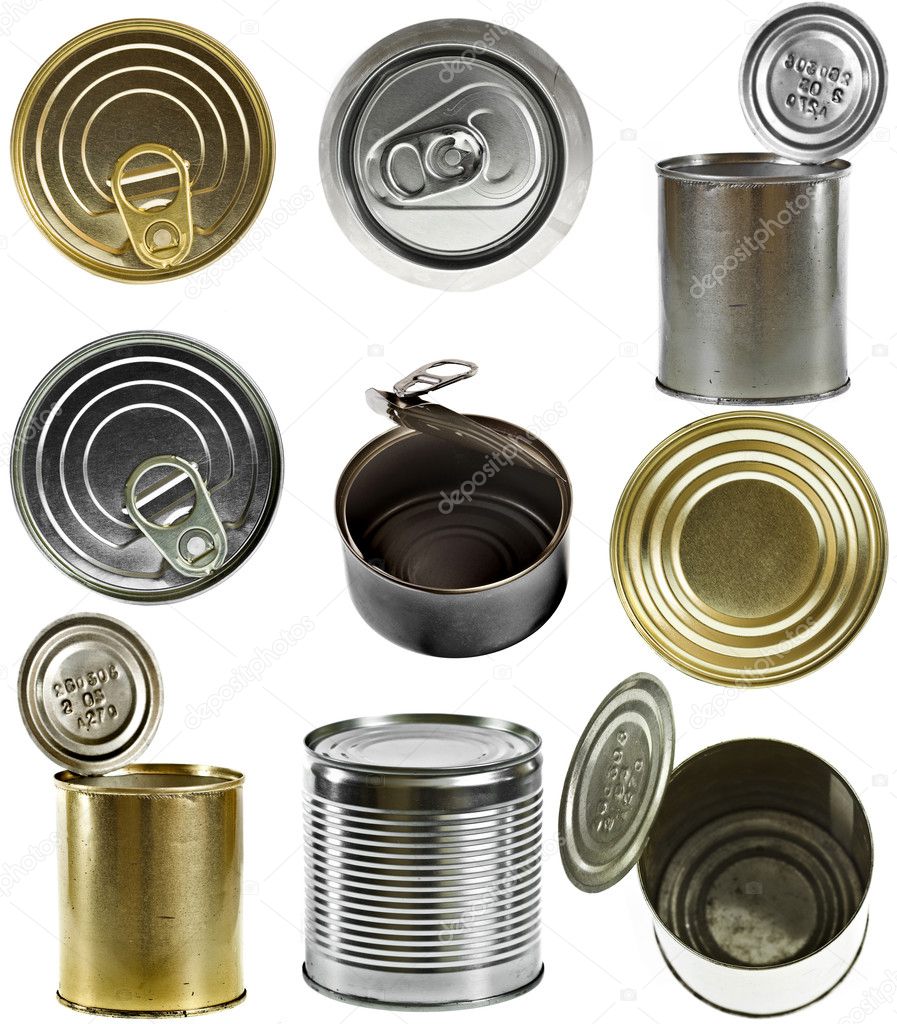 Collection set of tin cans Stock Photo by ©Madllen 50789035