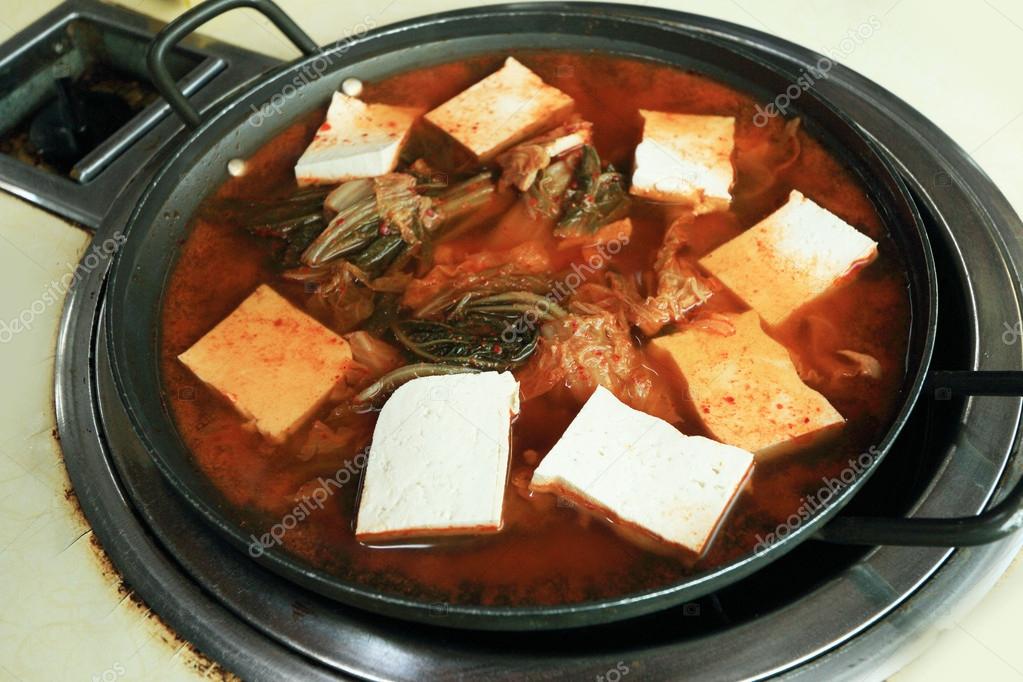 Spicy soup kimchi hot pot. — Stock Photo © oilslo #37283301