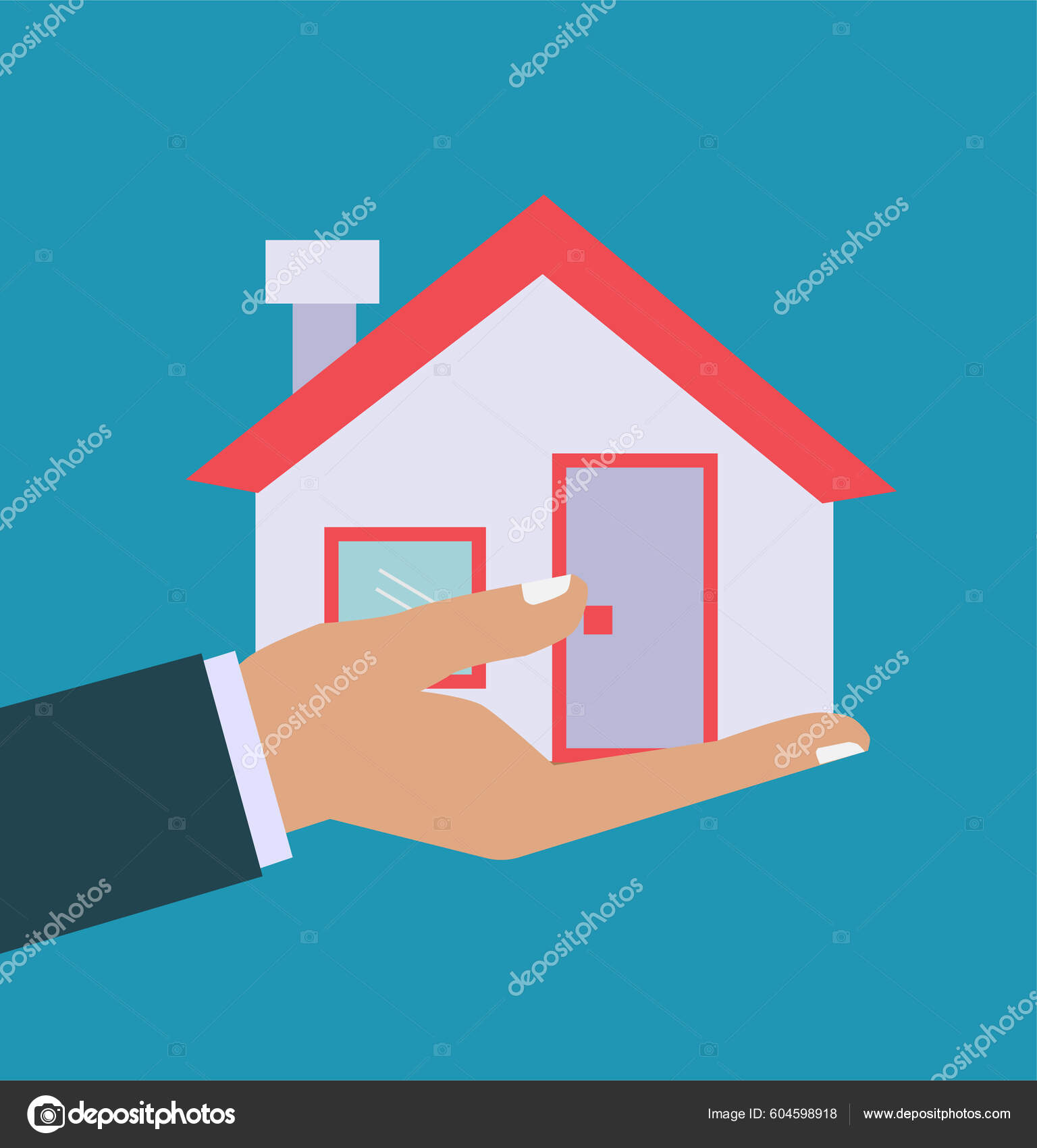 Home Agent Hold Home Hand Concept Sale Rent Buy Home Stock Vector by ...