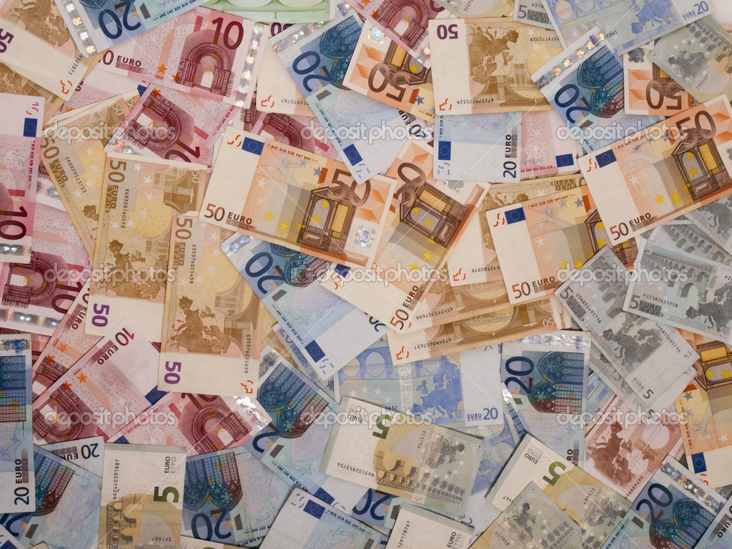 Euro banknotes as a background Stock Photo by ©kees59 34914179