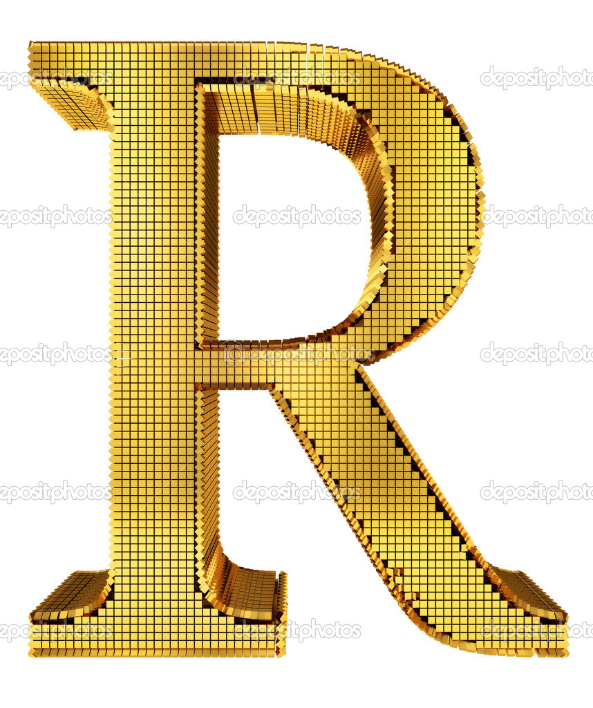 Rich Golden Cube Alphabet - R Stock Illustration by ©EastmanPhoto #40880657