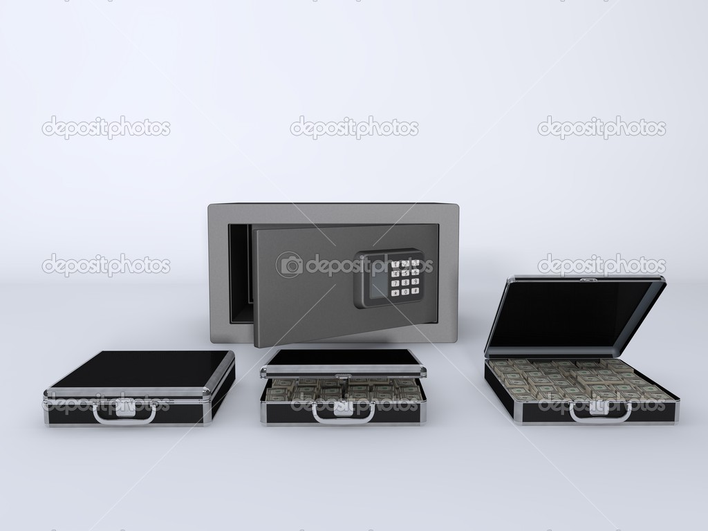 Money Briefcase and Small Vault — Stock Photo © suzi44 #27011365