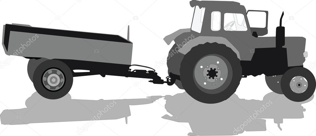 Silueta vectorial de un tractor de servicio por carretera Vector de ...