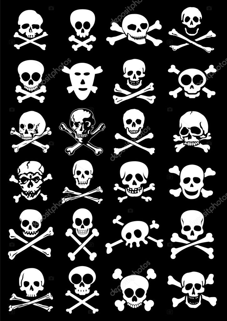 Skulls & Crossbones Stock Vector Image by ©renomartin #13704506
